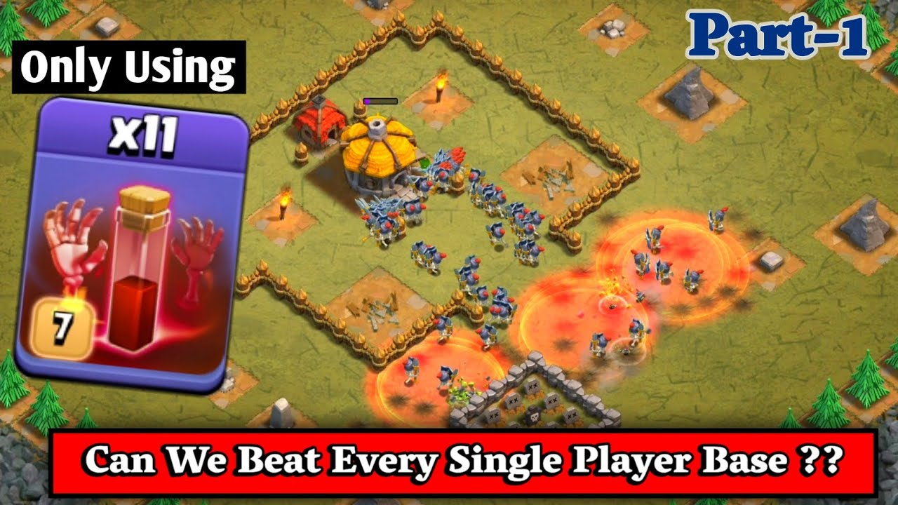 Skeleton Army Vs Every Level Single Player Base | Part-1 | Clash of ...
