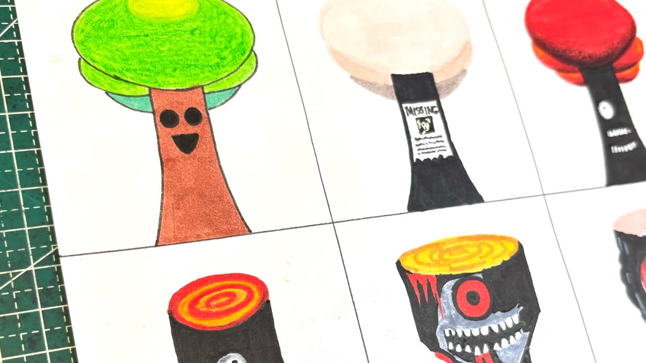 Drawing SPRUNKI INCREDIBOX (Mr. Tree) Phase 1 vs Phase 2 vs Phase 3 vs ...