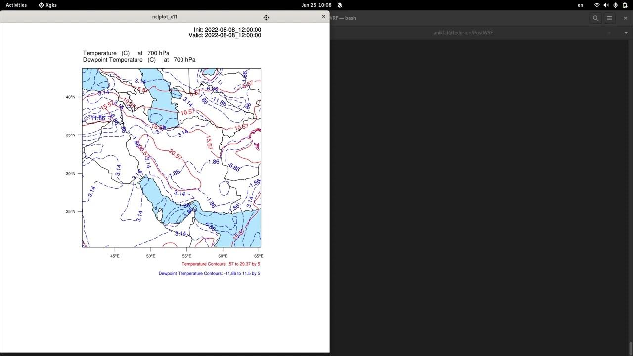 Contour plot with 2 overlaid variables from the WRF model output - YouTube