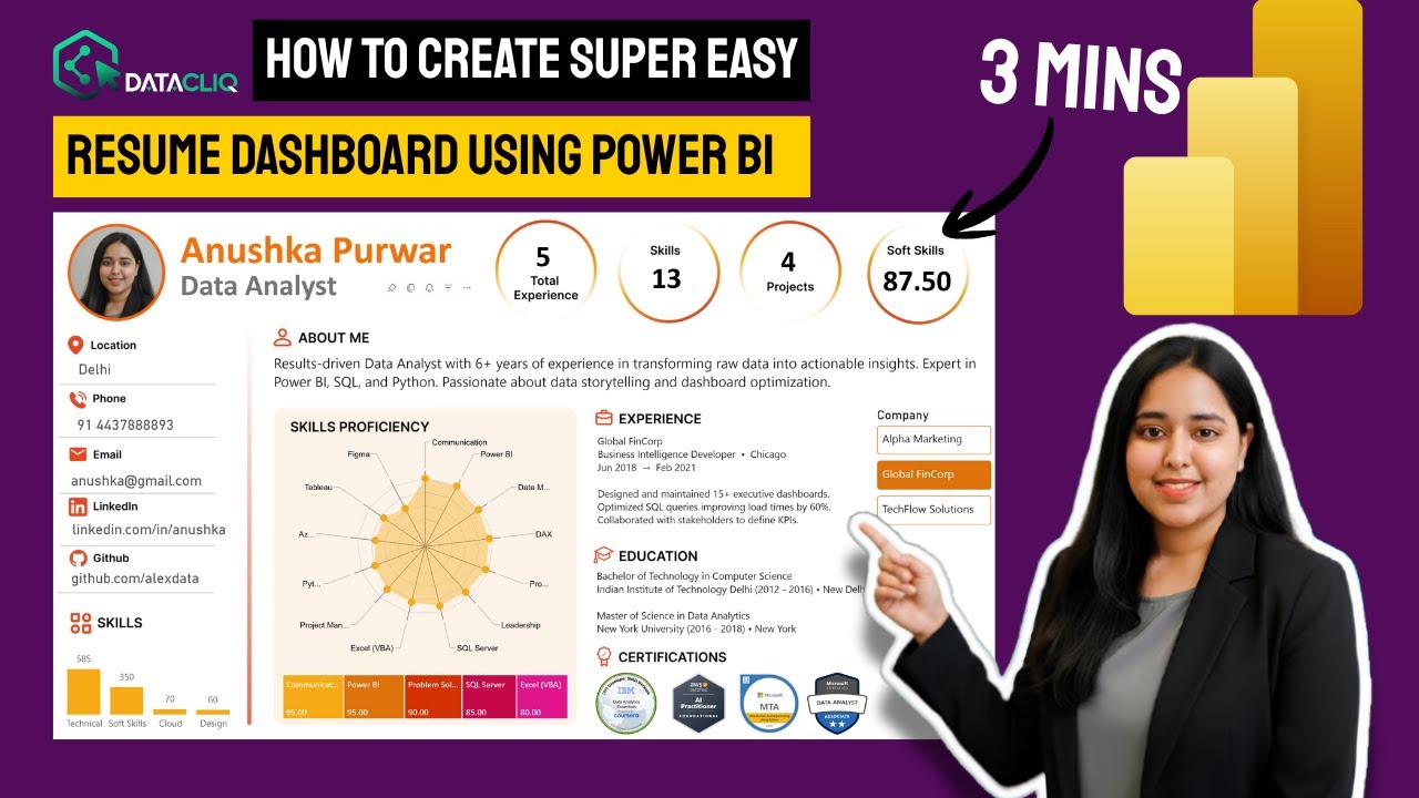 Create a Stunning CV/Resume in Power BI in 3 Minutes! (Free Template ...