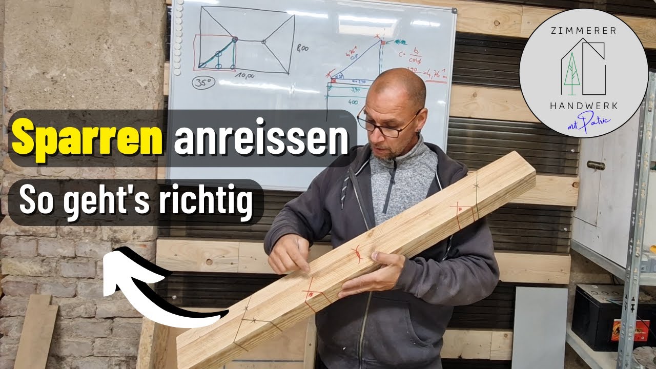 Sparren richtig anreissen [ SO geht's richtig ] - YouTube