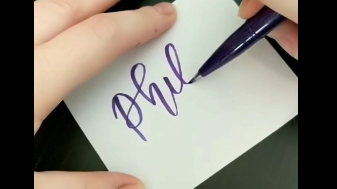 Philippa - modern calligraphy name - YouTube