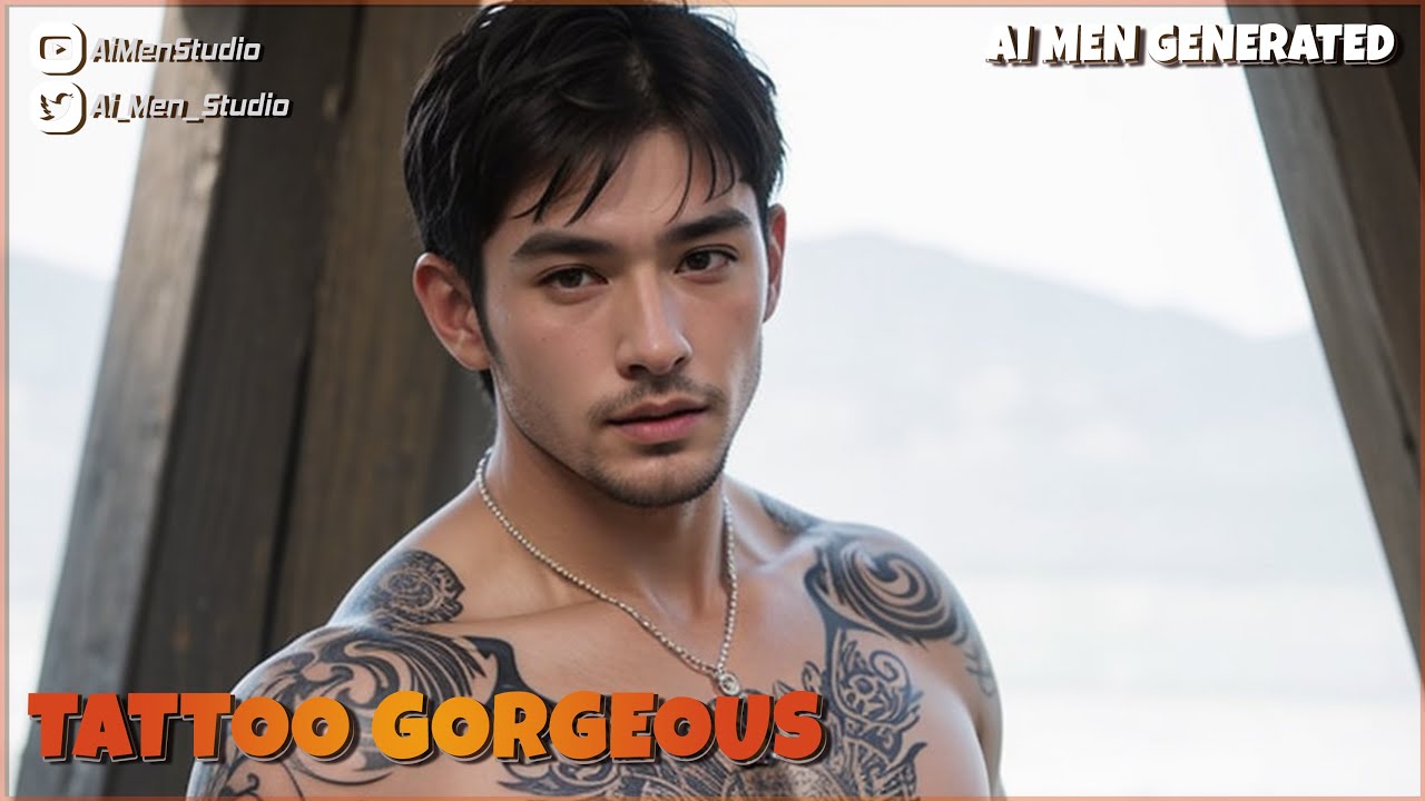 [Ai Generated 14] TATTOO GORGEOUS - Ai art Gay - Lookbook - AiMen Studio - Ai_Men_Studio - YouTube