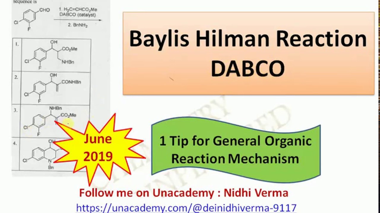 Baylis Hilman Reaction, DABCO - YouTube