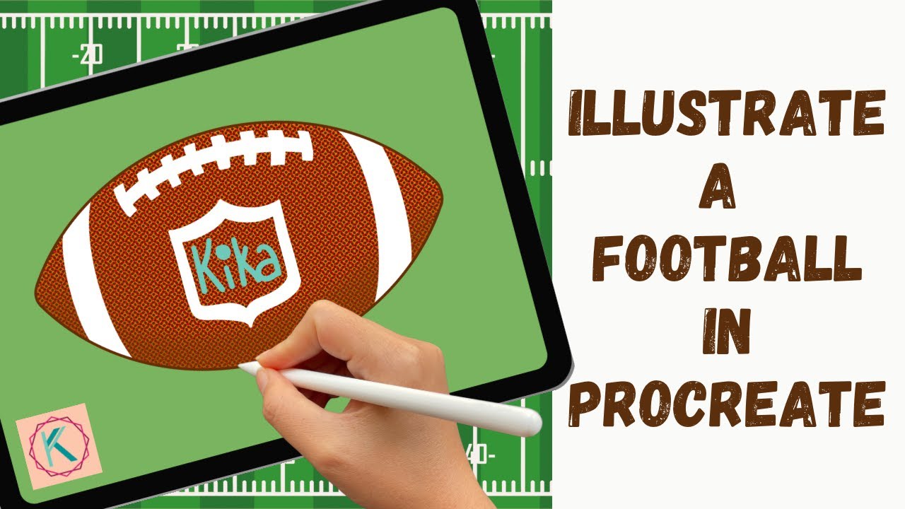 How to draw and illustrate a football in Procreate, Easy to follow ...