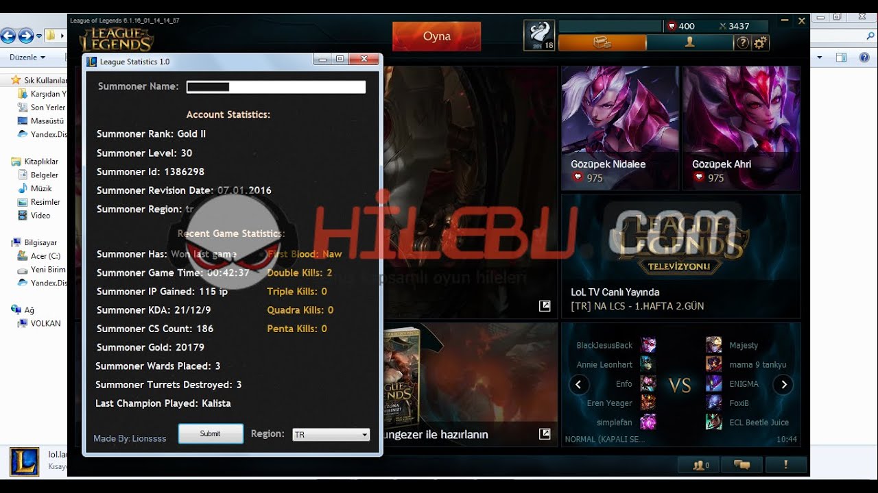 League Of Legends Hack 2016 - YouTube