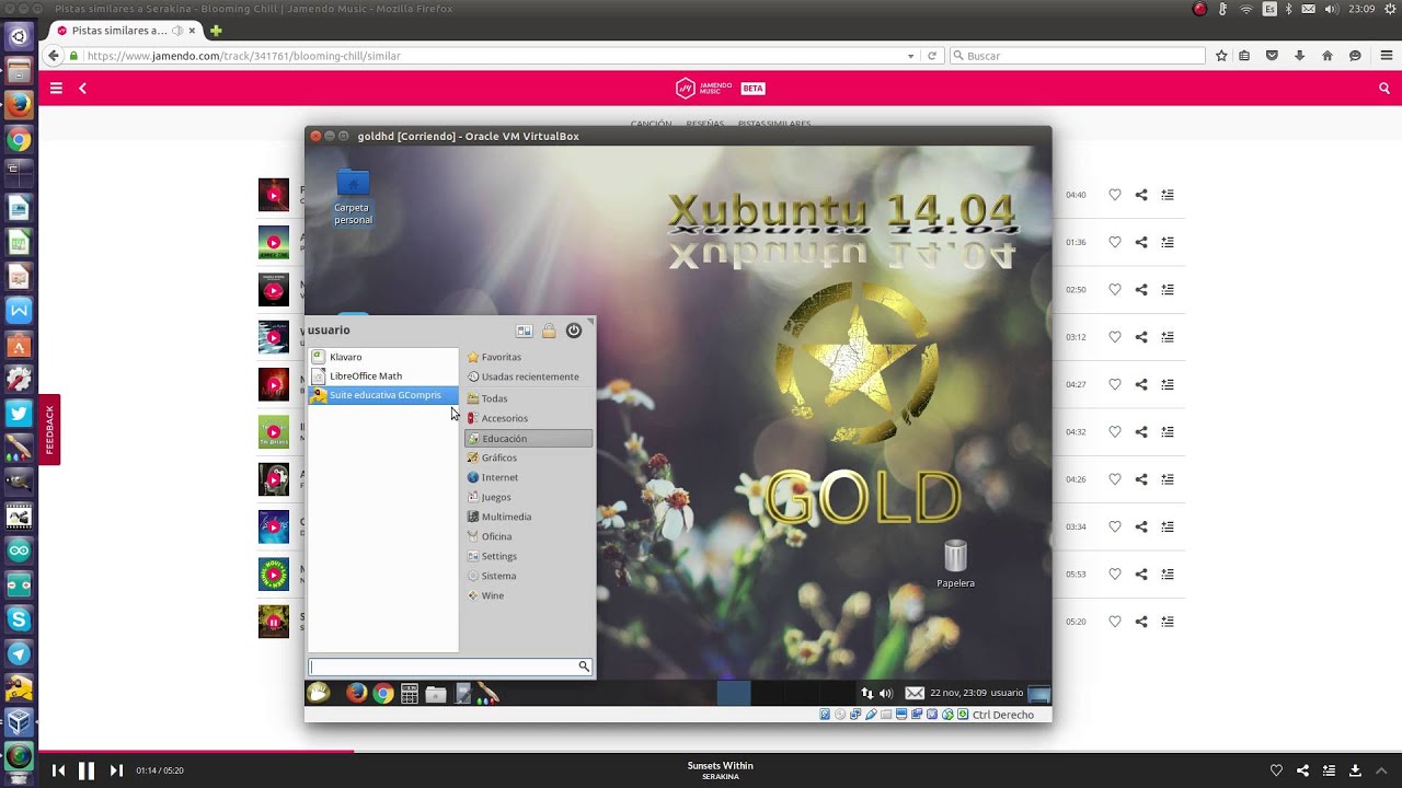 Mi distribución Xubuntu GOLD en la máquina virtual VM VirtualBox - YouTube