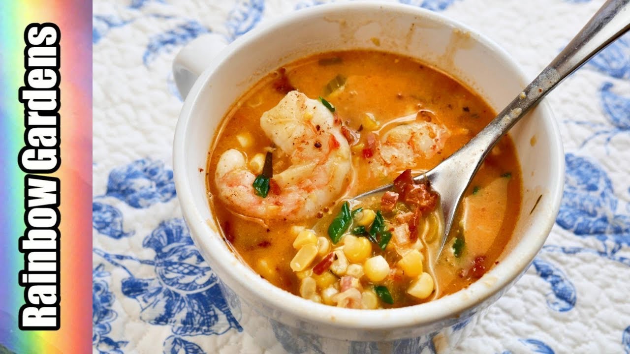 Roasted Red Pepper Shrimp & Corn Chowder Recipe - YouTube
