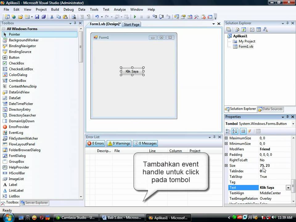 Tutorial Visual Basic 2008: Membuat Program Aplikasi - YouTube