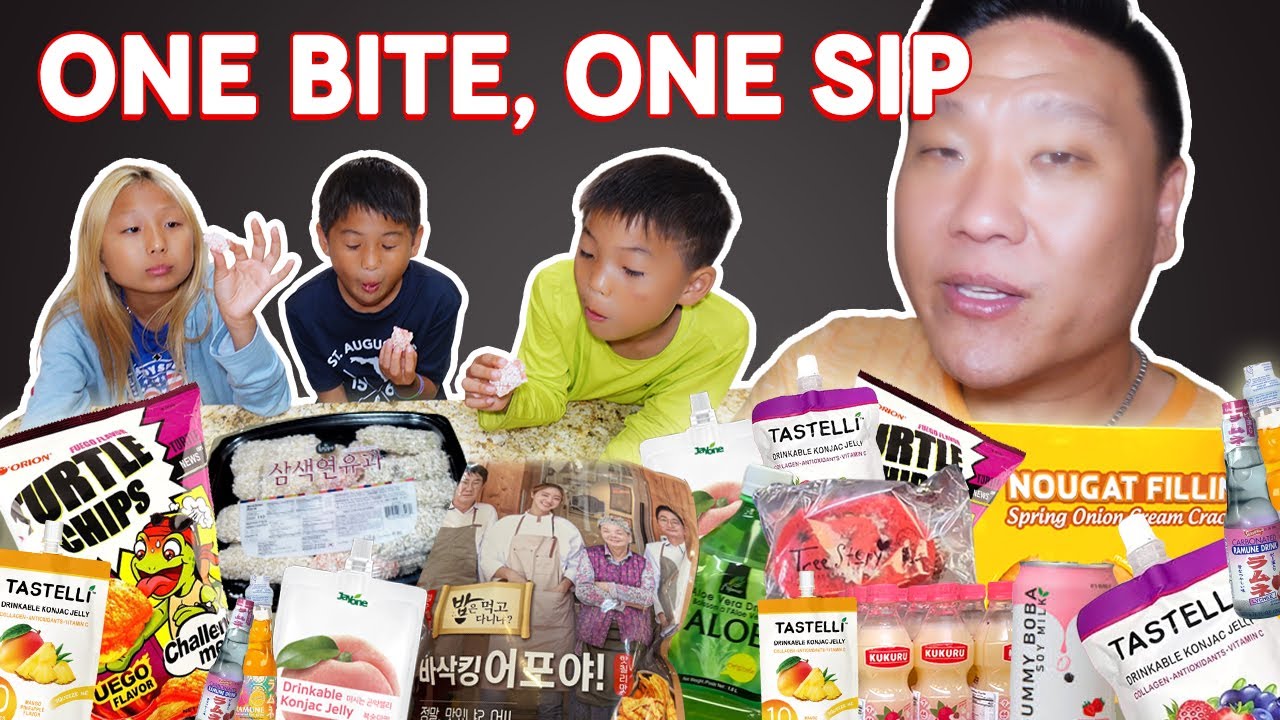 One Bite One Sip! Delicious Asian Snack and Drink Review - YouTube