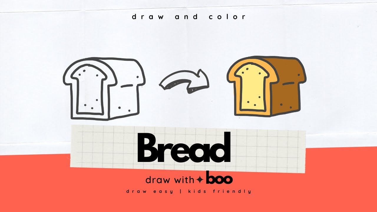 How to Draw and Color a BREAD 🍞 very easy art tutorial! | DRAW WITH BOO ...