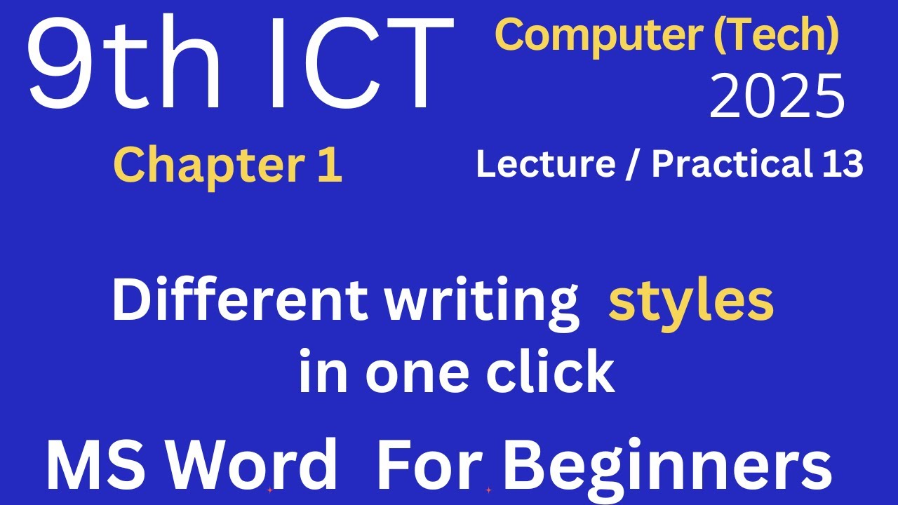 styles in ms word | how to change styles in ms word | class 9 ict ...