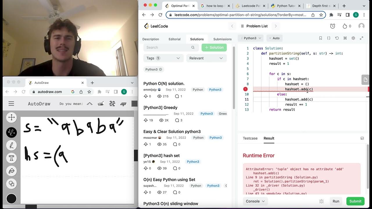 2405 Optimal Partition Of String Youtube