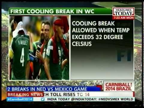 FIFA: 1st cooling break in history of World Cup - YouTube