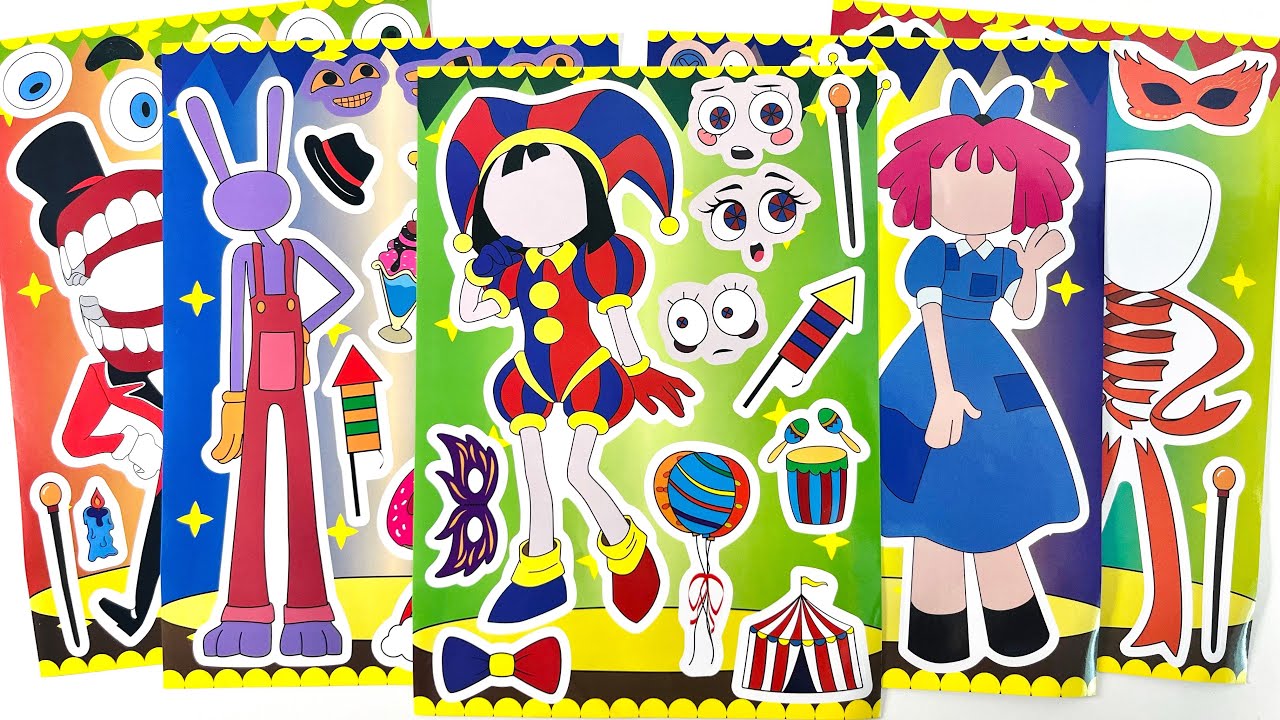 [Sticker Asmr] 🎪 Amazing Digital Circus Sticker Book Decoration ...