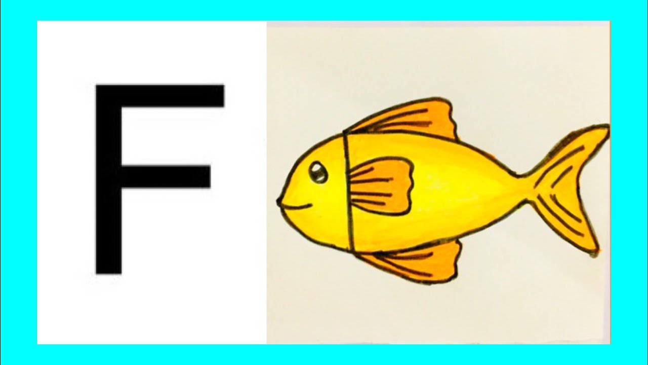 How to draw a fish from letter F |easy fish drawing step by step - YouTube