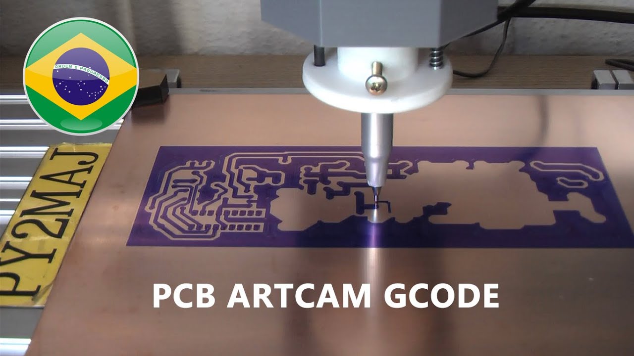 TUTORIAL PCB COM ARTCAM GCODE - CNC PLOTTER - CNC DESENHANDO PCB COM A CANETA - YouTube