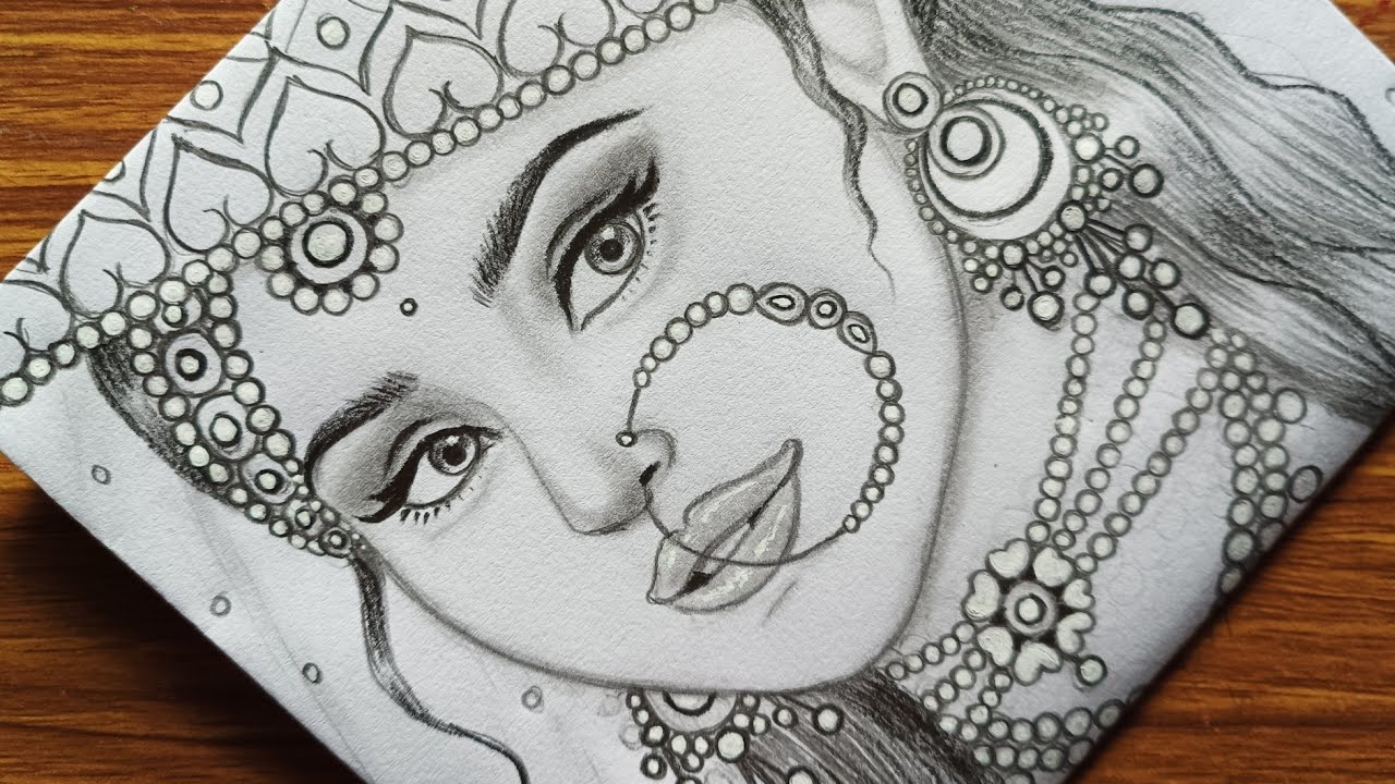 How to draw a Beautiful Traditional bride very easy | Girl drawing ...