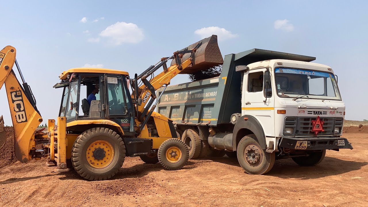 Tata 2518 Hayva And Jcb Backhoe Loading Mud For Making Home | Jcb Video ...