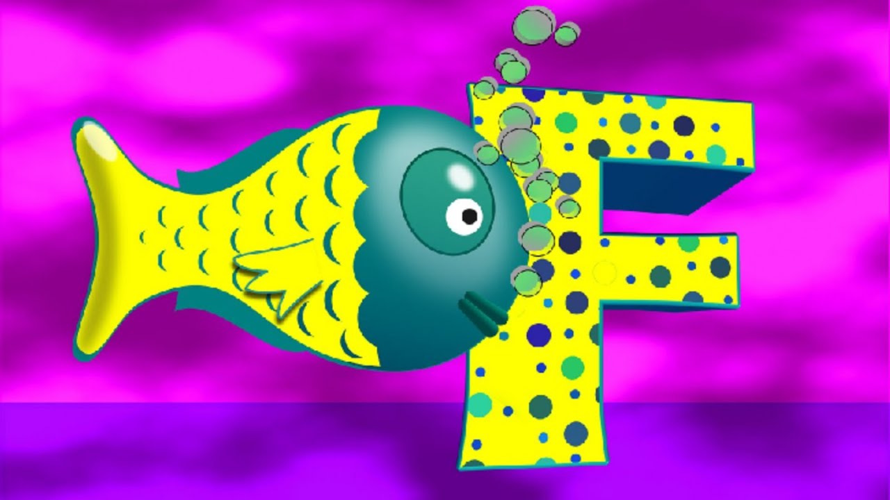 Alphabets||F for FISH||F for||F||Baby learning||letter F words||phonics ...