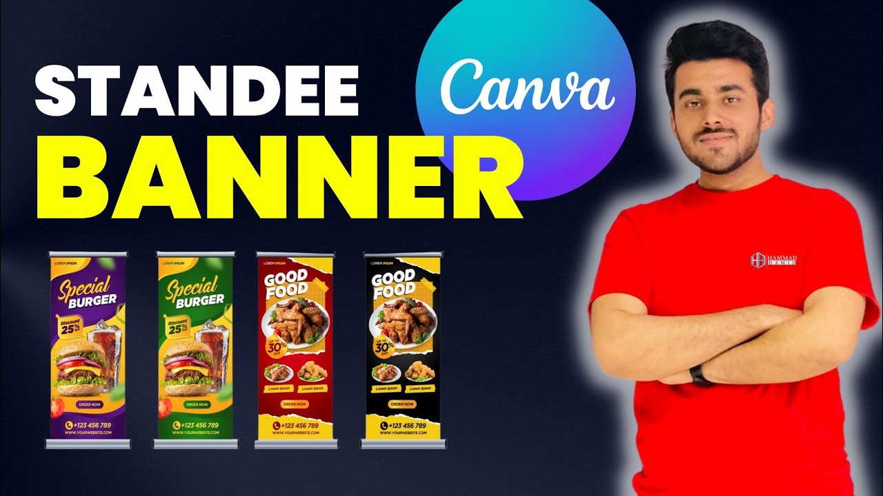How to Design Standee Banner In Canva | Design in Urdu/Hindi - YouTube