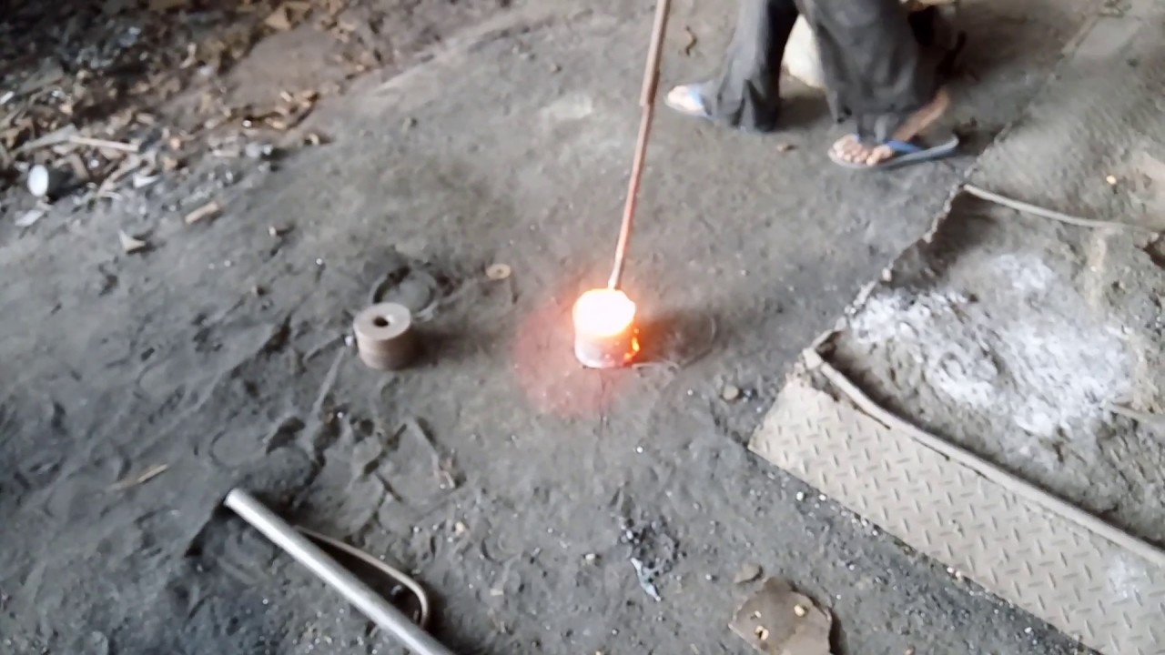 Sampling of liquid metal for chemical analysis.. - YouTube