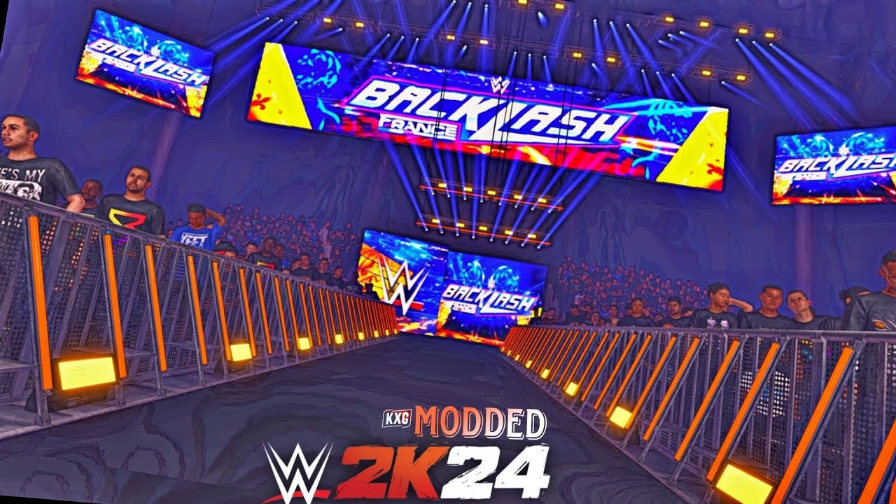 BACKLASH France 2024 MODDED ARENA WITH ENTRANCES | WWE 2K24 MOD - YouTube