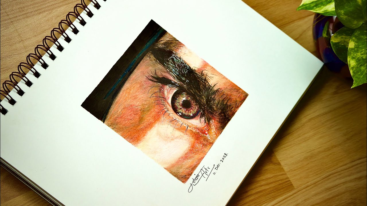 drawing hyper reslistic eye || Time lapse || Vinay art studio - YouTube