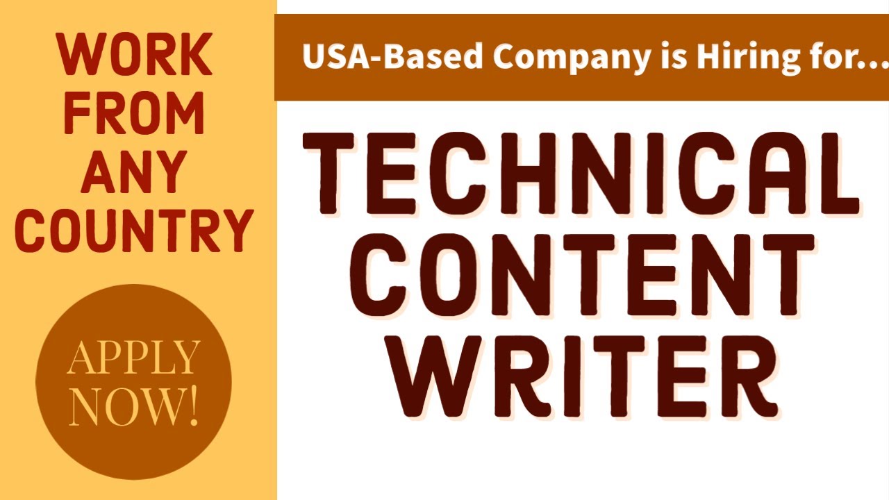 Remote Technical Writer Position in USA – Work from Home - YouTube