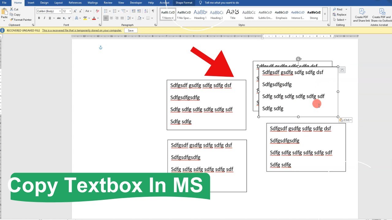 How To Copy Textbox In MS Word | Make Multiple Copies Of A Text Box In ...