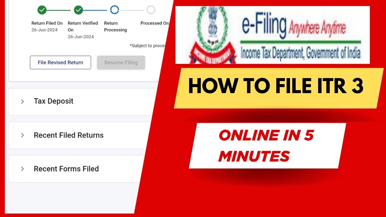 ITR 3 Filing online 2025-26| How to file Itr 3 online | Income Tax ...