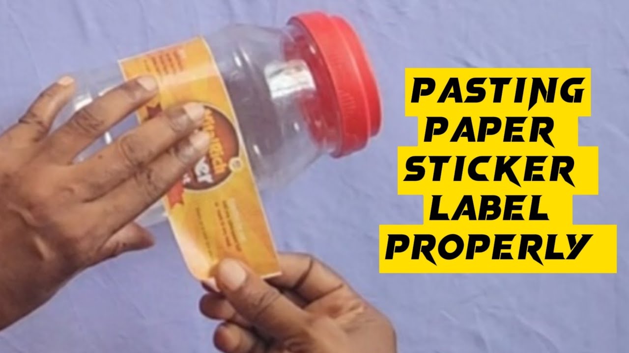 Pasting paper sticker label properly - YouTube
