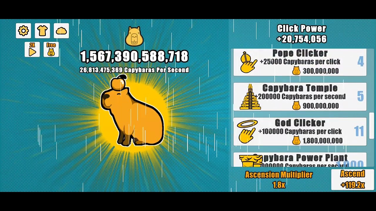 capy bara clicker - YouTube