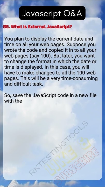 96 What is External JavaScript - YouTube