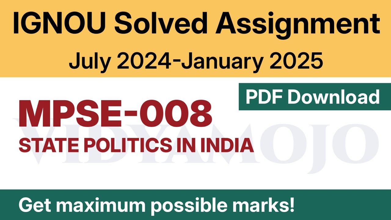 IGNOU MPSE 008 Solved Assignment 2024-25 PDF Download | English Medium ...