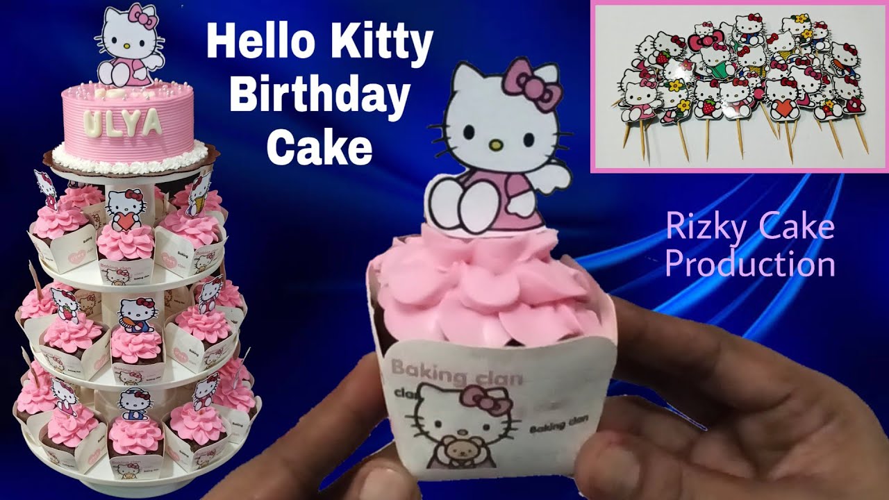 Kue ulang tahun Hello Kitty buttercream - Cupcake ulang tahun Hello ...