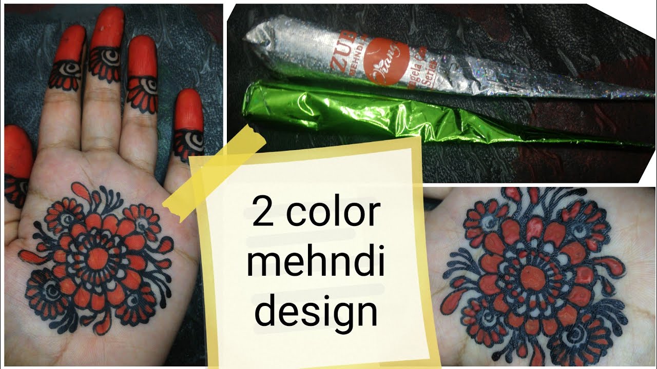 2 color mehndi design ! Latest mehndi || unique beautiful mehndi design ...