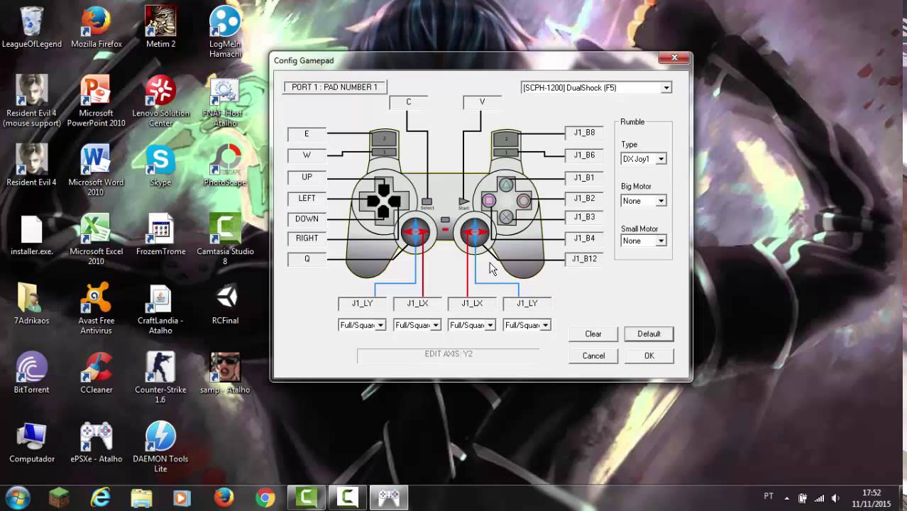 Como configurar sua joistick no emulador ePSXe - YouTube