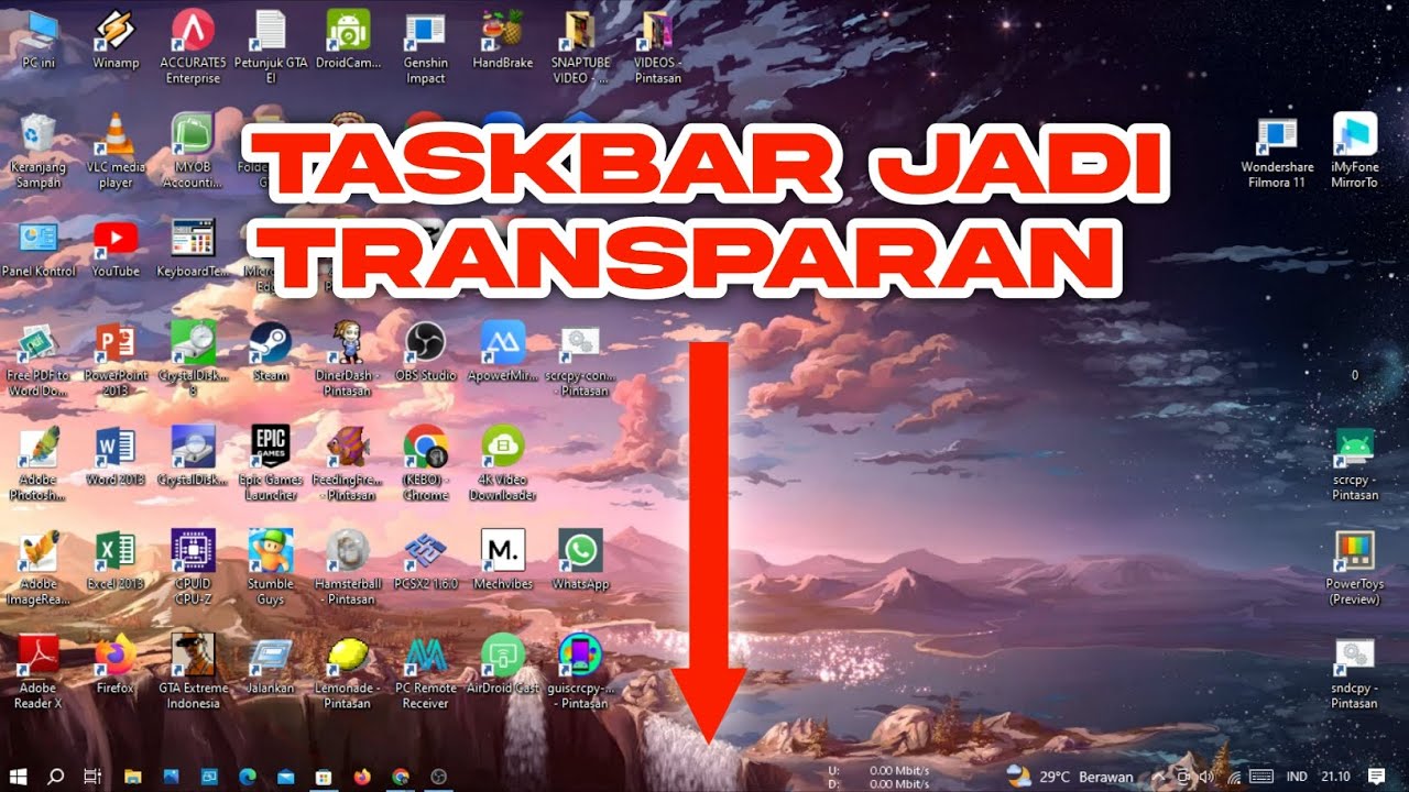Cara Bikin Taskbar Laptop dan PC jadi Transparan | Taskbar Transparan ...
