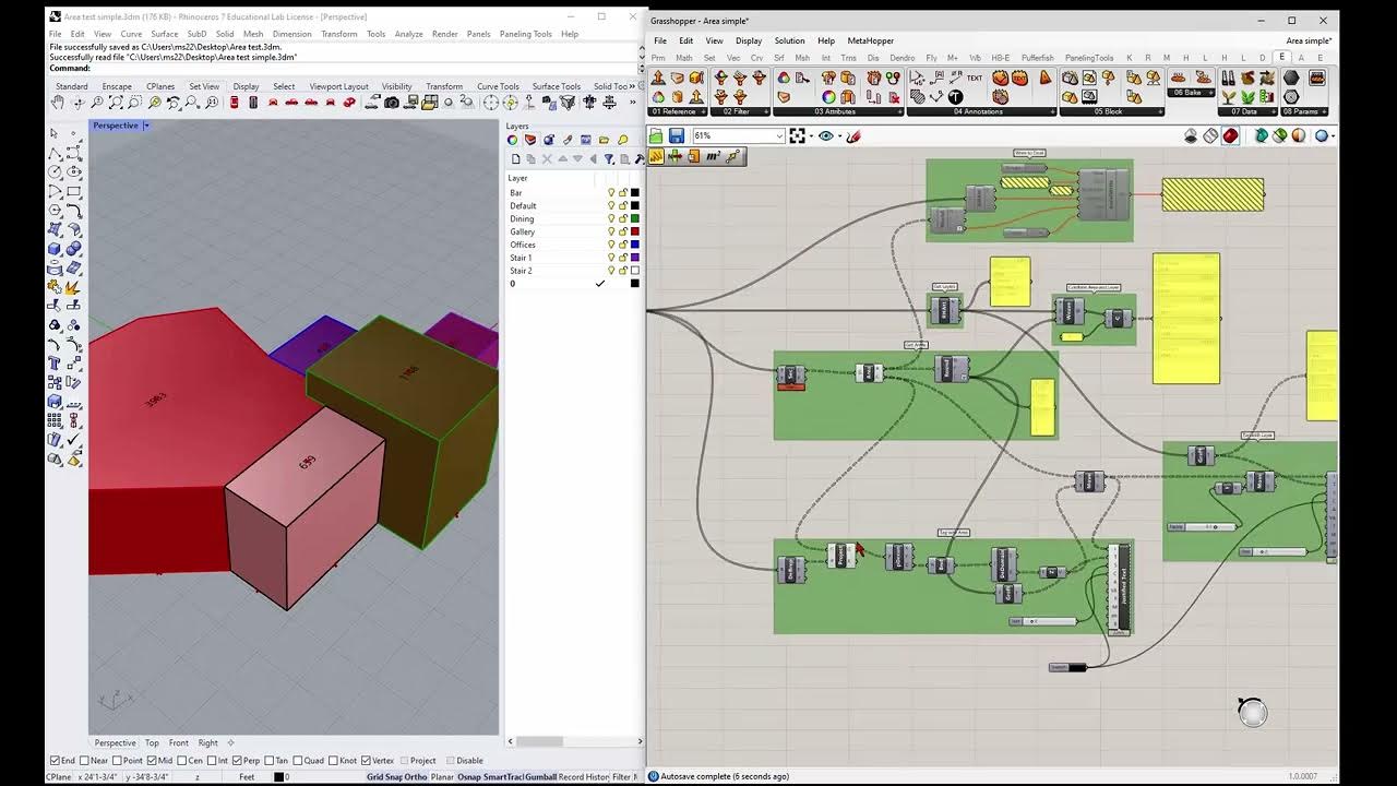Rhino Polysurface Area Tags with Grasshopper simple - YouTube