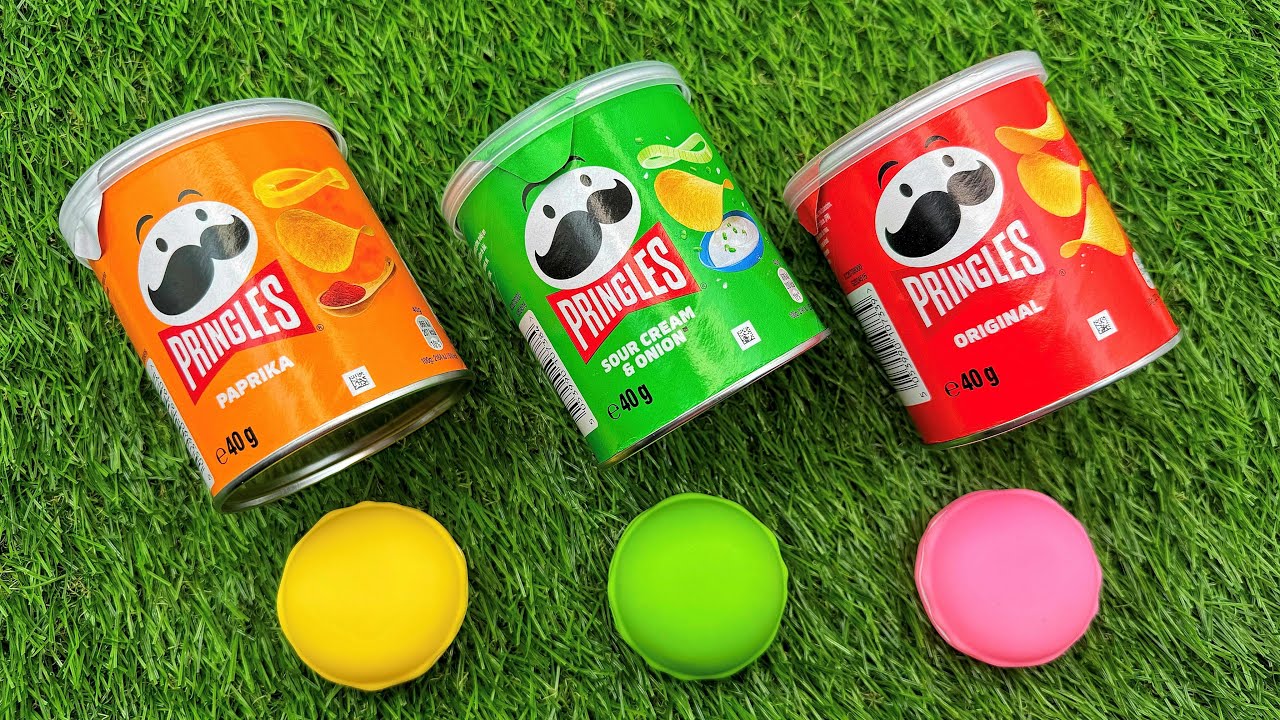 Satisfying Video | Unpacking and Mixing Rainbow Candy in Pringles Boxes ...