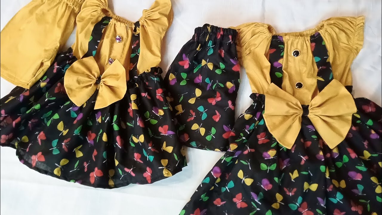 elastic yoke frock(1_2year) /off shoulder frock/full cutting and ...