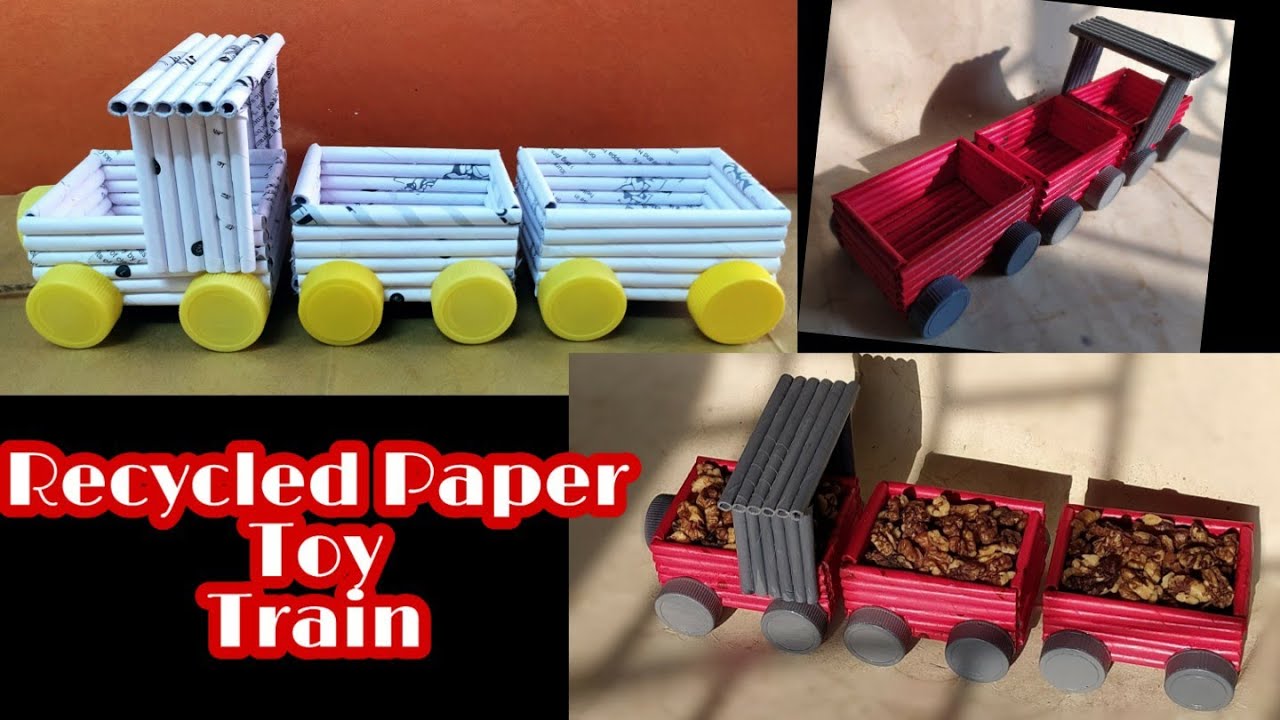 How to recycle old magazine | Paper Toy Train | DIY - YouTube