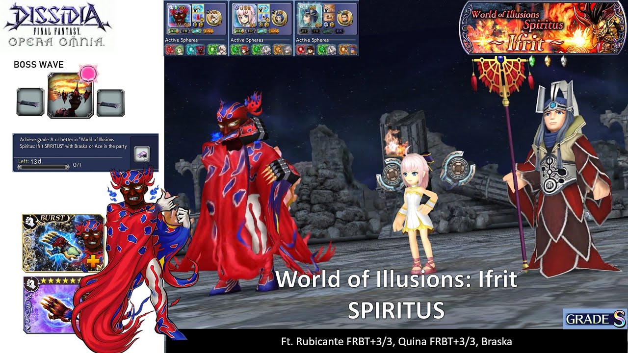 DFFOO GL | World of Illusions: Ifrit SPIRITUS | Rubi carry Bronze ...