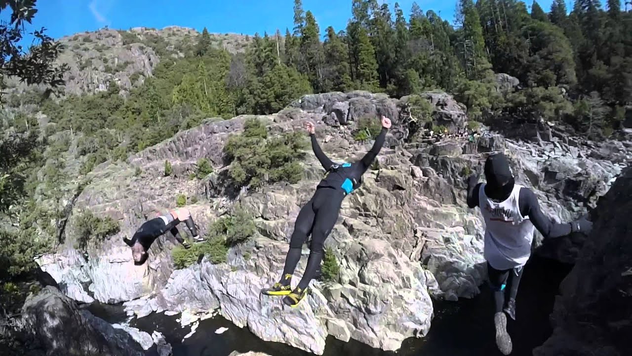 Winter Cliff Diving @ Emerald Pools - TRANDEM OFF GOLIATH (DOUBLE FLIPS ...