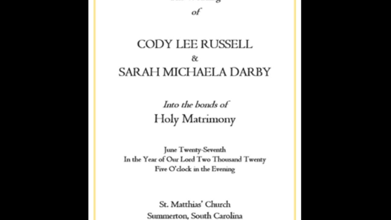 Russell - Darby Wedding - YouTube