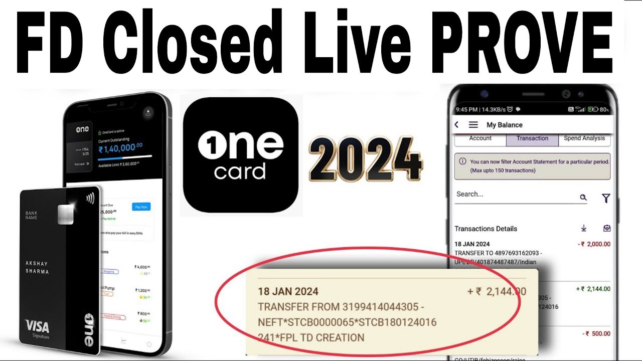 Onecard FD close kaise kare | Onecard FD Withdrawal 100℅ Live Process ...