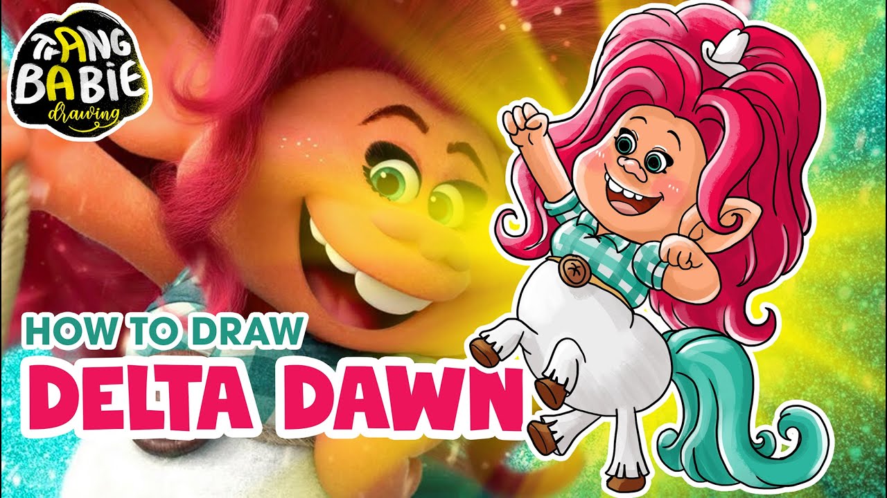 How to draw Delta Dawn from Trolls World Tour | Step by step for ...