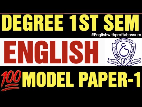 MODEL PAPER 1 DEGREE 1ST SEMESTER ENGLISH #1stsemester #1stsem ...