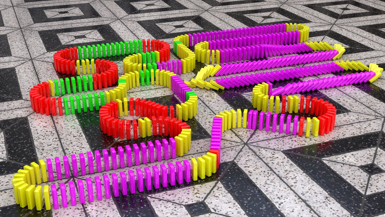 1 600 Colorful Dominoes Loop animation V18 - YouTube